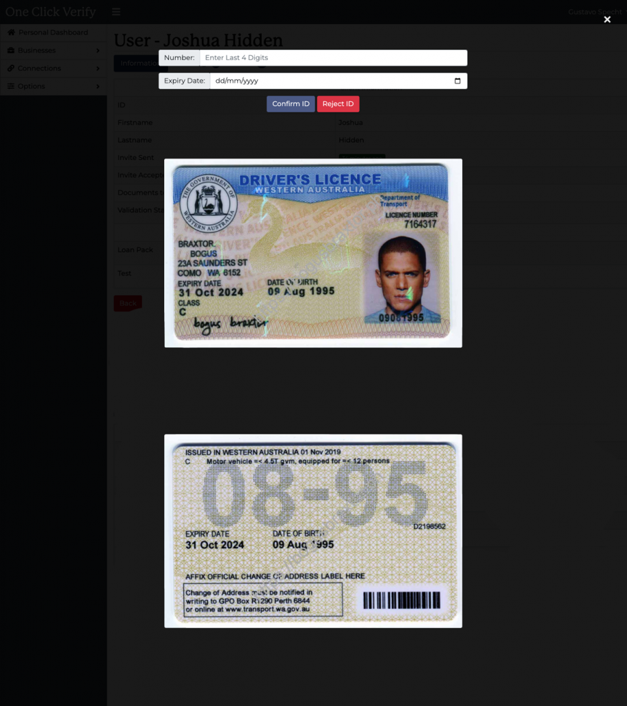 Business User Guide - One Click Verify