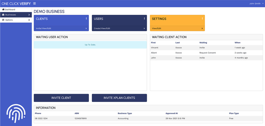 Business User Guide - One Click Verify