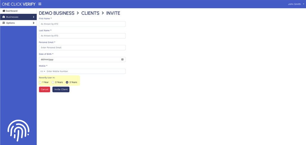 Business User Guide - One Click Verify