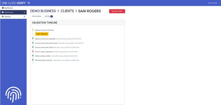 Business User Guide - One Click Verify